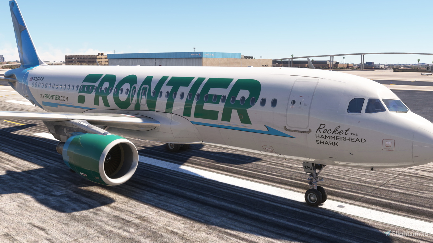 Fenix A320 v2 Frontier Airlines "Rocket" The Hammerhead Shark 8K Livery N388FR for Microsoft ...