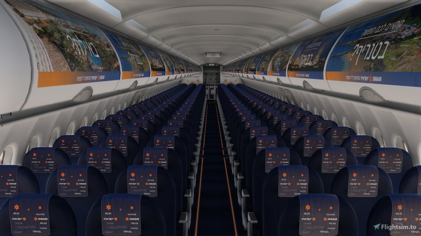 Fenix Airbus A320 Israir Pack | Custom Cabin | 4K for Microsoft Flight Simulator | MSFS