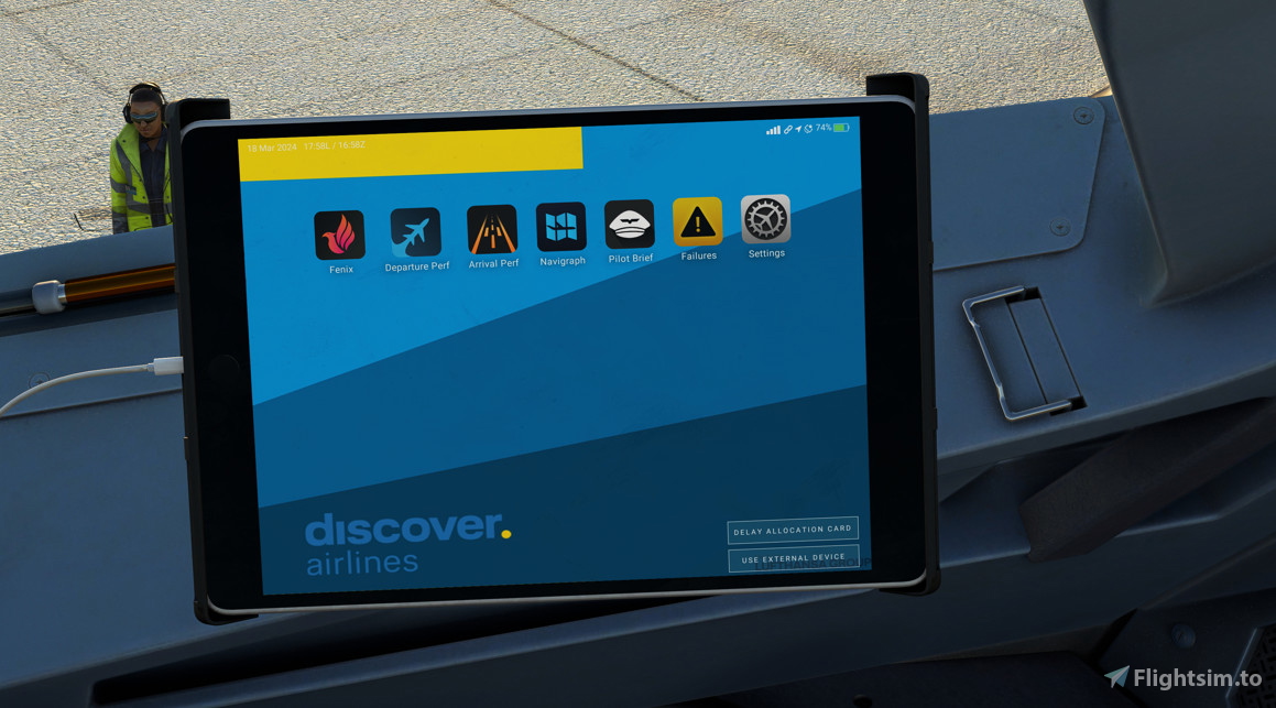 Fenix Discover EFB Background pour Microsoft Flight Simulator | MSFS