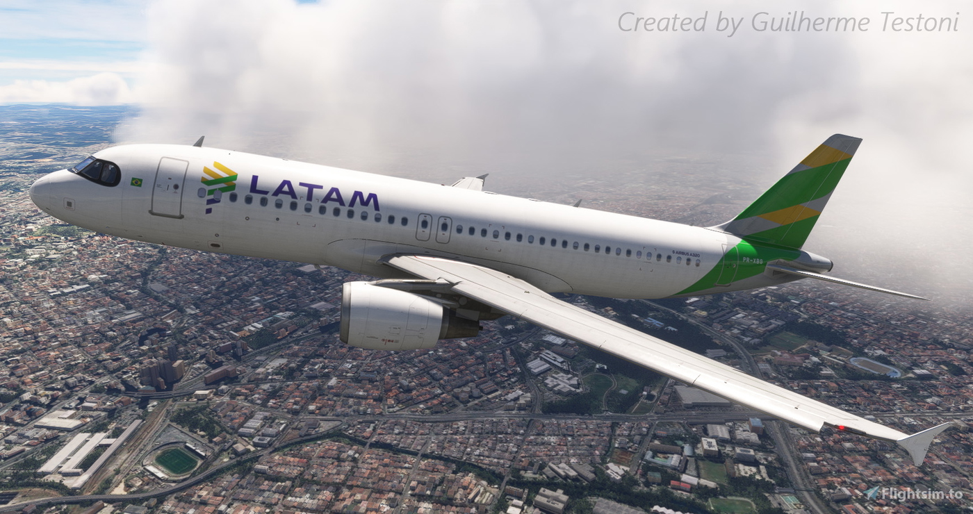 Fictional Livery LATAM Brasil PR-XBG for A320 Fenix für Microsoft Flight Simulator | MSFS