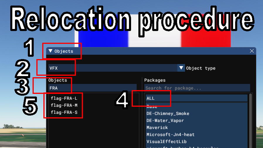 flag FRA relocatable,effect scenery for Microsoft Flight Simulator | MSFS