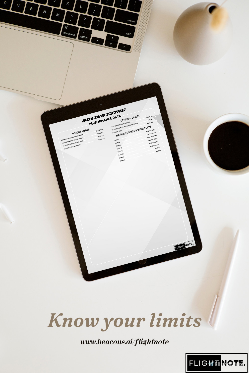 FlightNote B737 Demo Checklist + Performance Data for Microsoft Flight ...