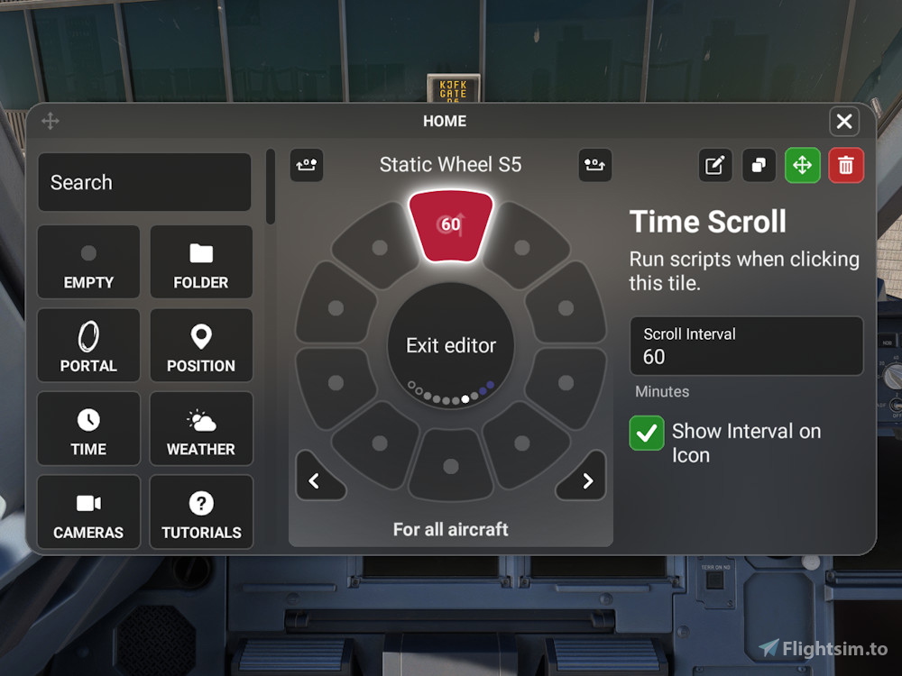 Flow Sim Time Scroll Widget for Microsoft Flight Simulator | MSFS