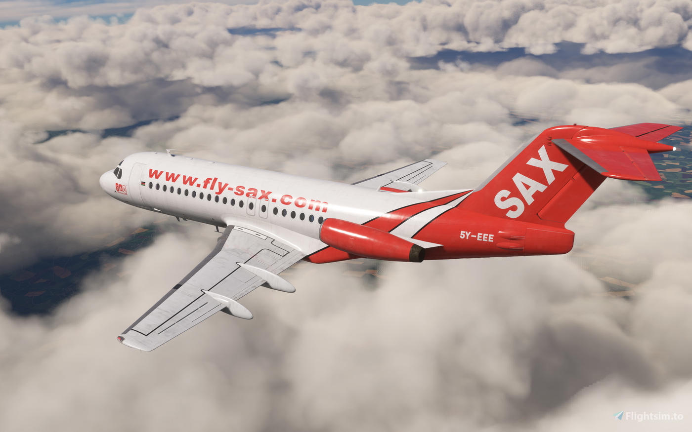 Fly-SAX F28-4000 5Y-EEE for Microsoft Flight Simulator | MSFS