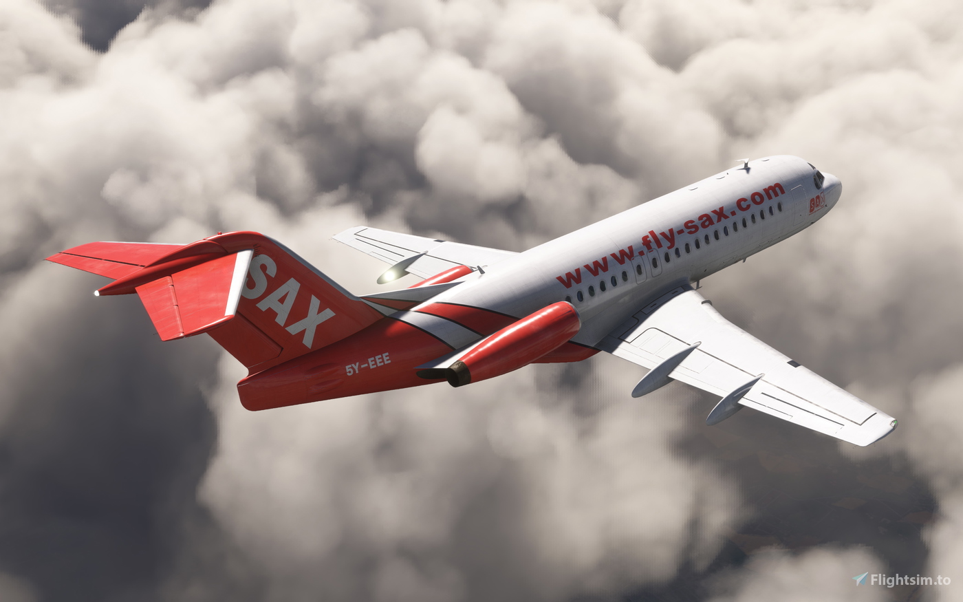 Fly-SAX F28-4000 5Y-EEE for Microsoft Flight Simulator | MSFS