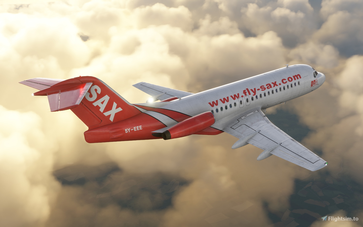 Fly-SAX F28-4000 5Y-EEE for Microsoft Flight Simulator | MSFS