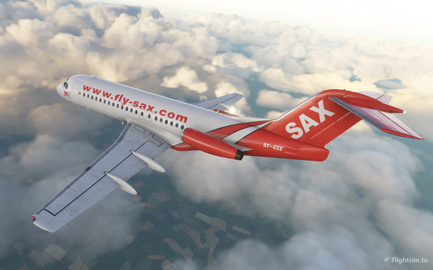 Fly-SAX F28-4000 5Y-EEE for Microsoft Flight Simulator | MSFS