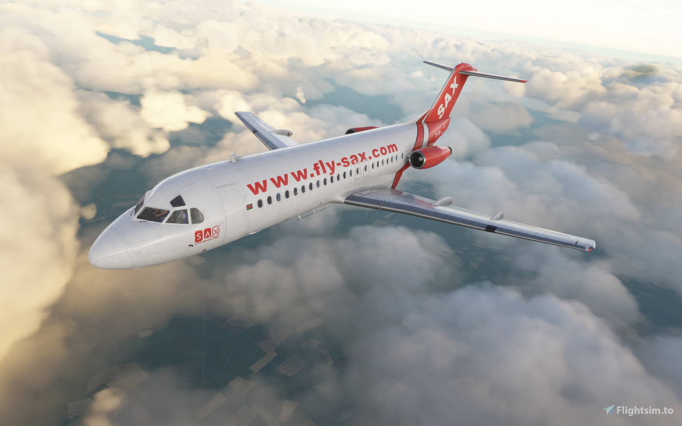 Fly-SAX F28-4000 5Y-EEE for Microsoft Flight Simulator | MSFS