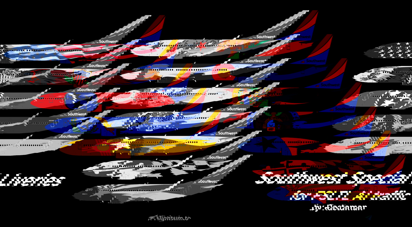 FSLTL - UNIQUE LIVERIES - Southwest Specials Pack for Microsoft Flight ...
