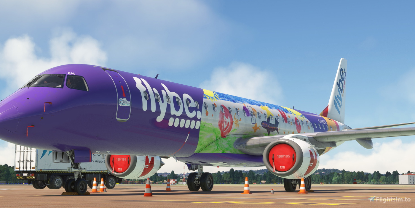 FSS Flybe E195 G-FBEM Cancer Research Livery for Microsoft Flight ...