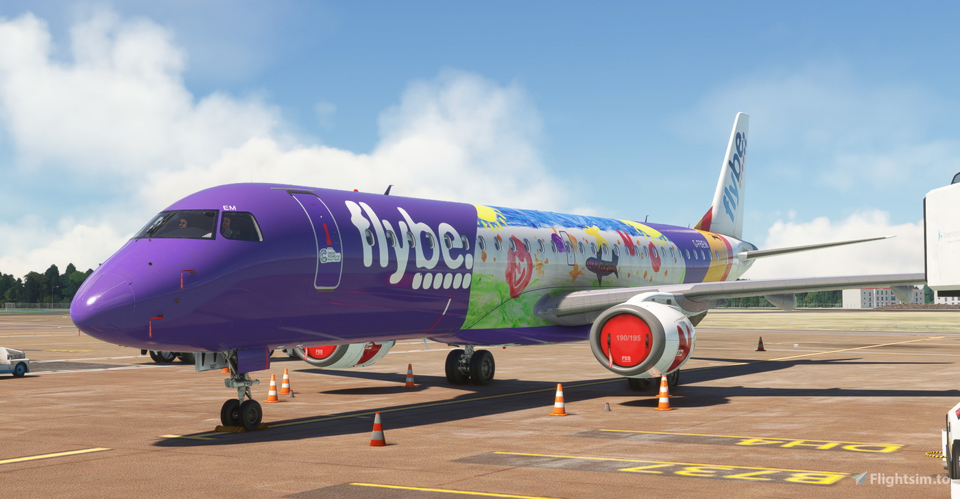 FSS Flybe E195 G-FBEM Cancer Research Livery for Microsoft Flight ...