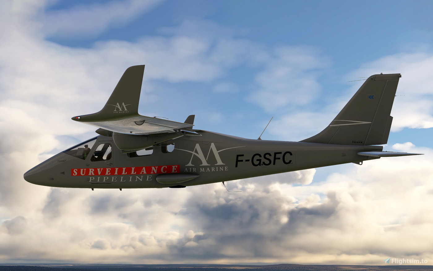 FSS TECNAM P2006T F-GSFC Air Marine for Microsoft Flight Simulator | MSFS