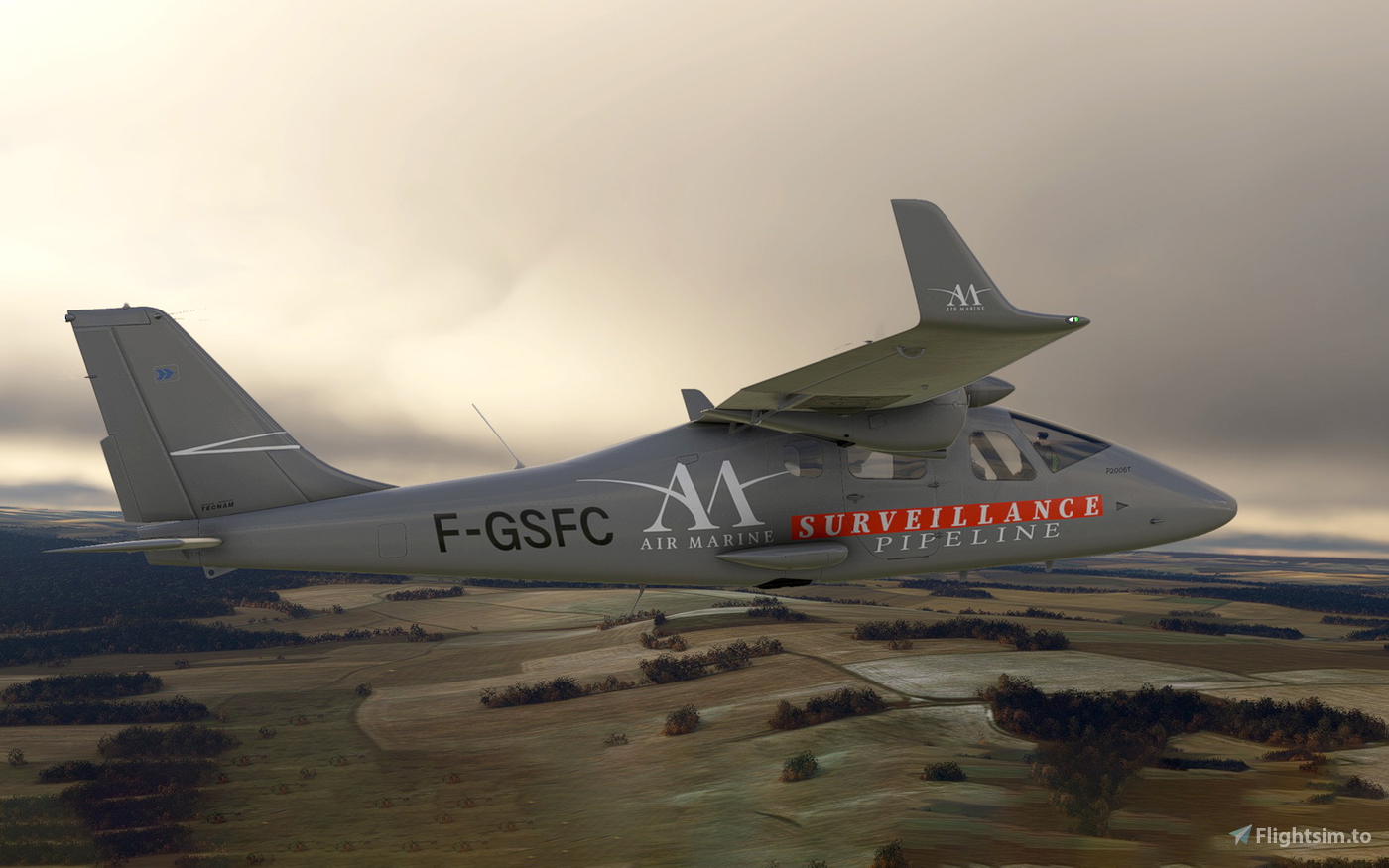 FSS TECNAM P2006T F-GSFC Air Marine for Microsoft Flight Simulator | MSFS