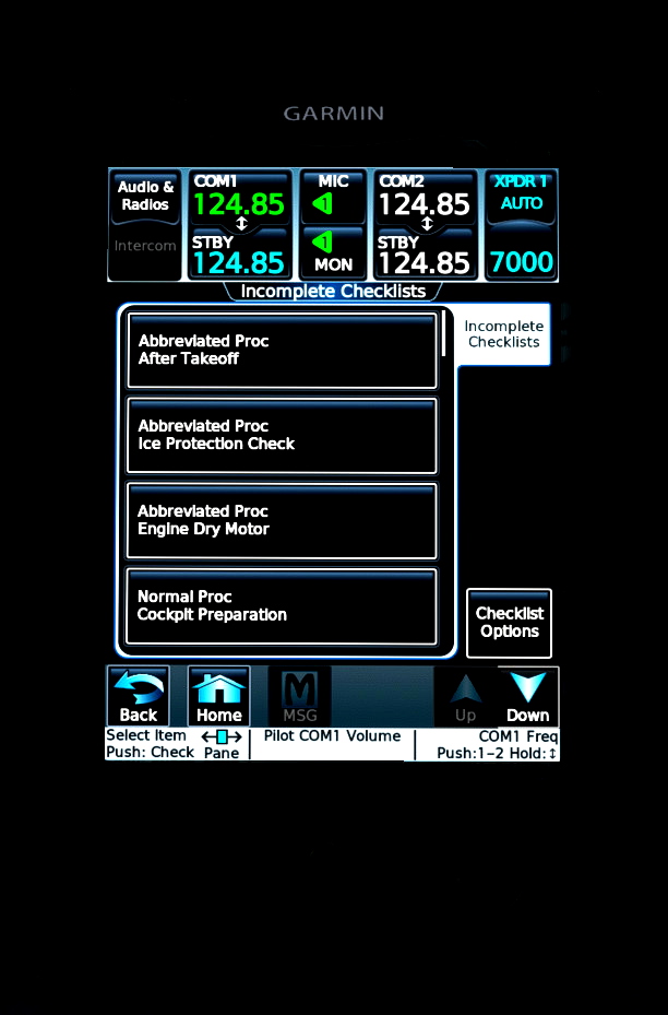 Garmin G3000/5000 Electronic Checklist Plugin for Microsoft Flight ...