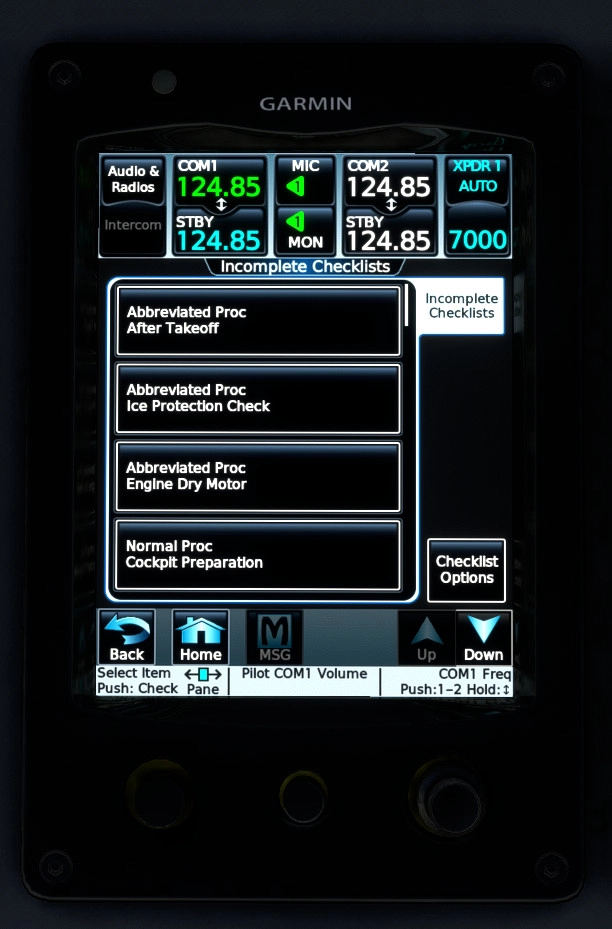 Garmin G3000/5000 Electronic Checklist Plugin for Microsoft Flight ...