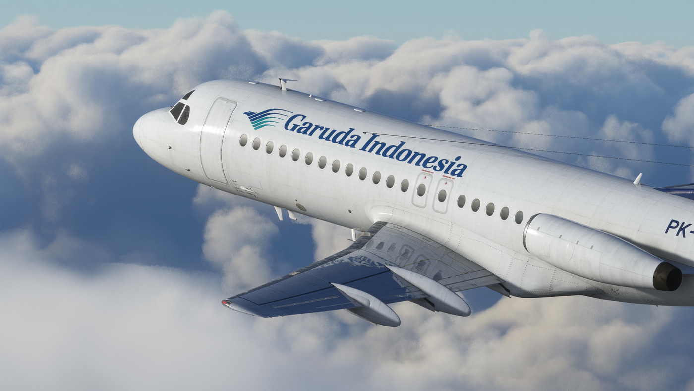 Garuda Indonesia [PK-GKI] Justflight Fokker 28 MK4000 pro Microsoft ...
