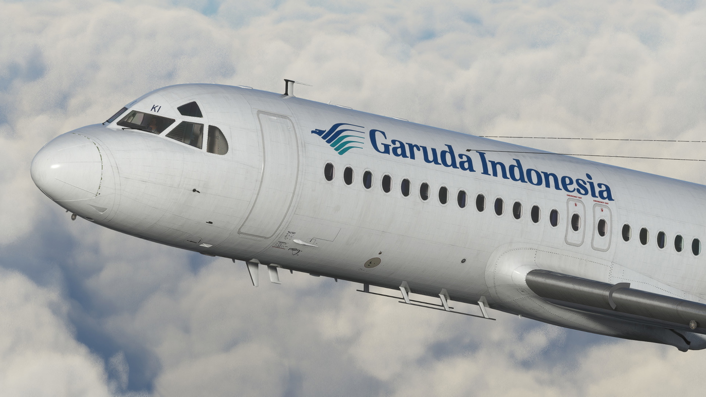 Garuda Indonesia [PK-GKI] Justflight Fokker 28 MK4000 pro Microsoft ...