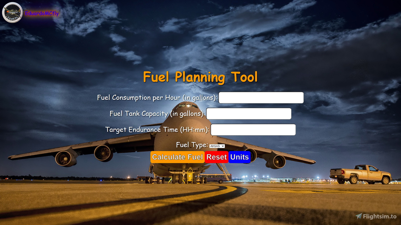 Generic Fuel Planning Tool for Microsoft Flight Simulator | MSFS