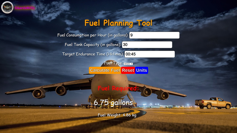 Generic Fuel Planning Tool for Microsoft Flight Simulator | MSFS