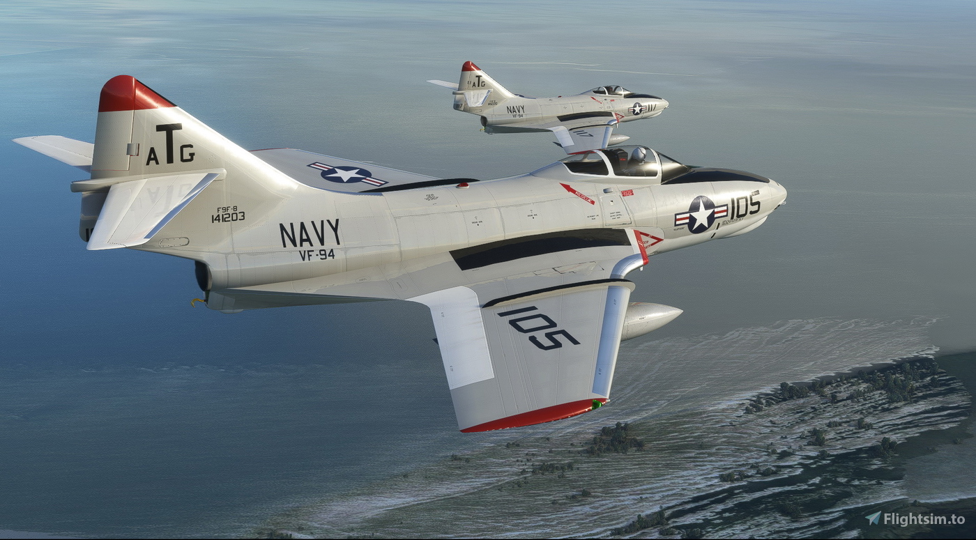 Grumman F9F Cougar VF-94 #105 & #117 for Microsoft Flight Simulator | MSFS