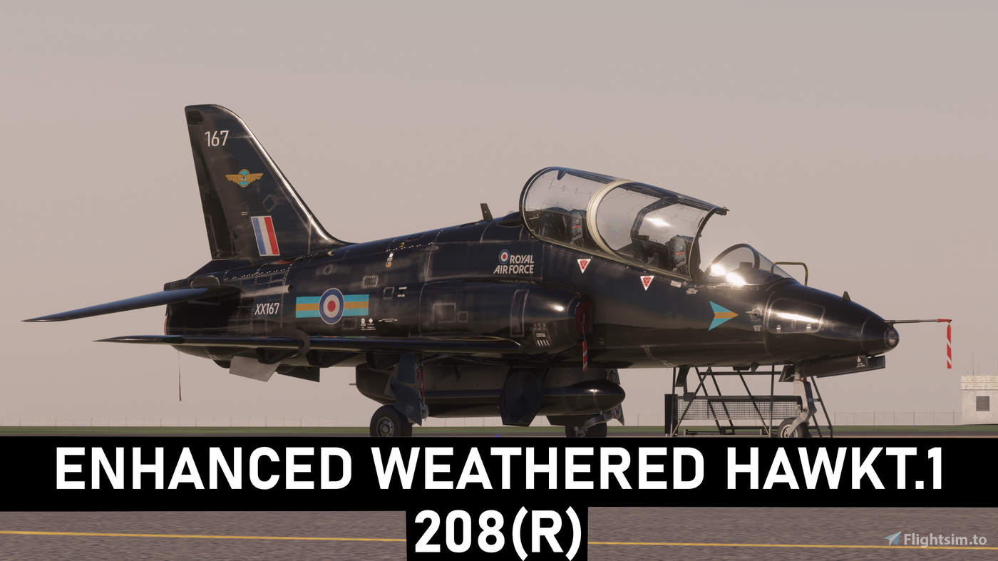 Hawk T1 - ENHANCED WEATHERED - 208Sqn for Microsoft Flight Simulator | MSFS