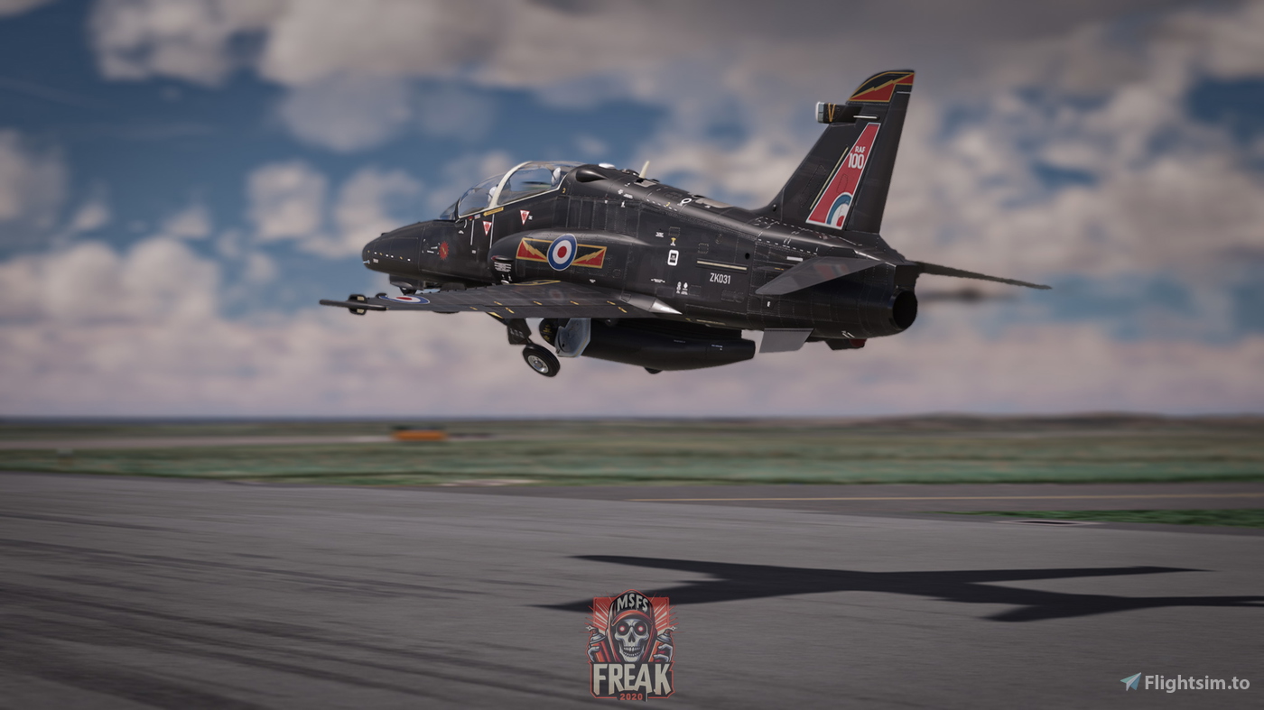 HAWK T2 - ENHANCED REALISM - RAF '4SQN RAF 100' for Microsoft Flight Simulator | MSFS