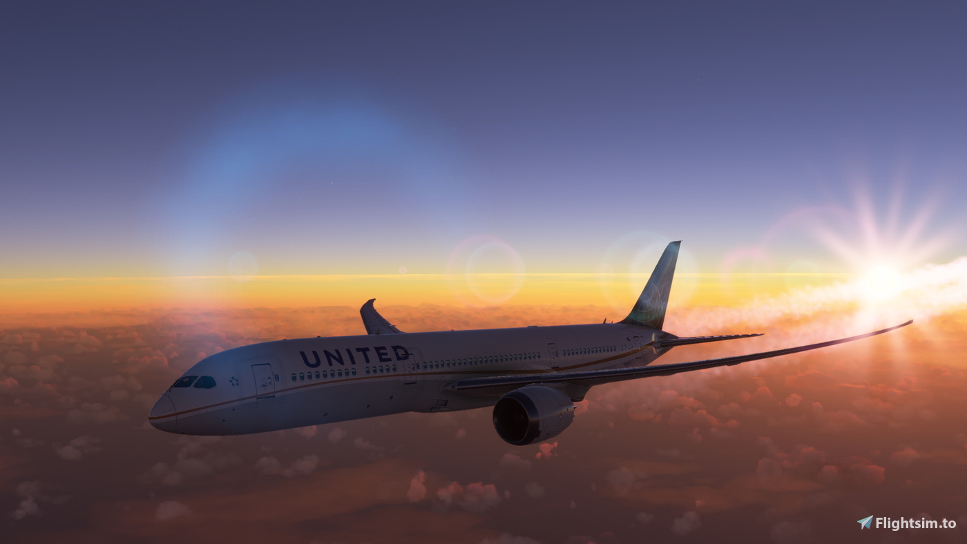 HorizonSim Boeing 787-9 United Airlines N13954 Dirty 8K 对于 Microsoft ...