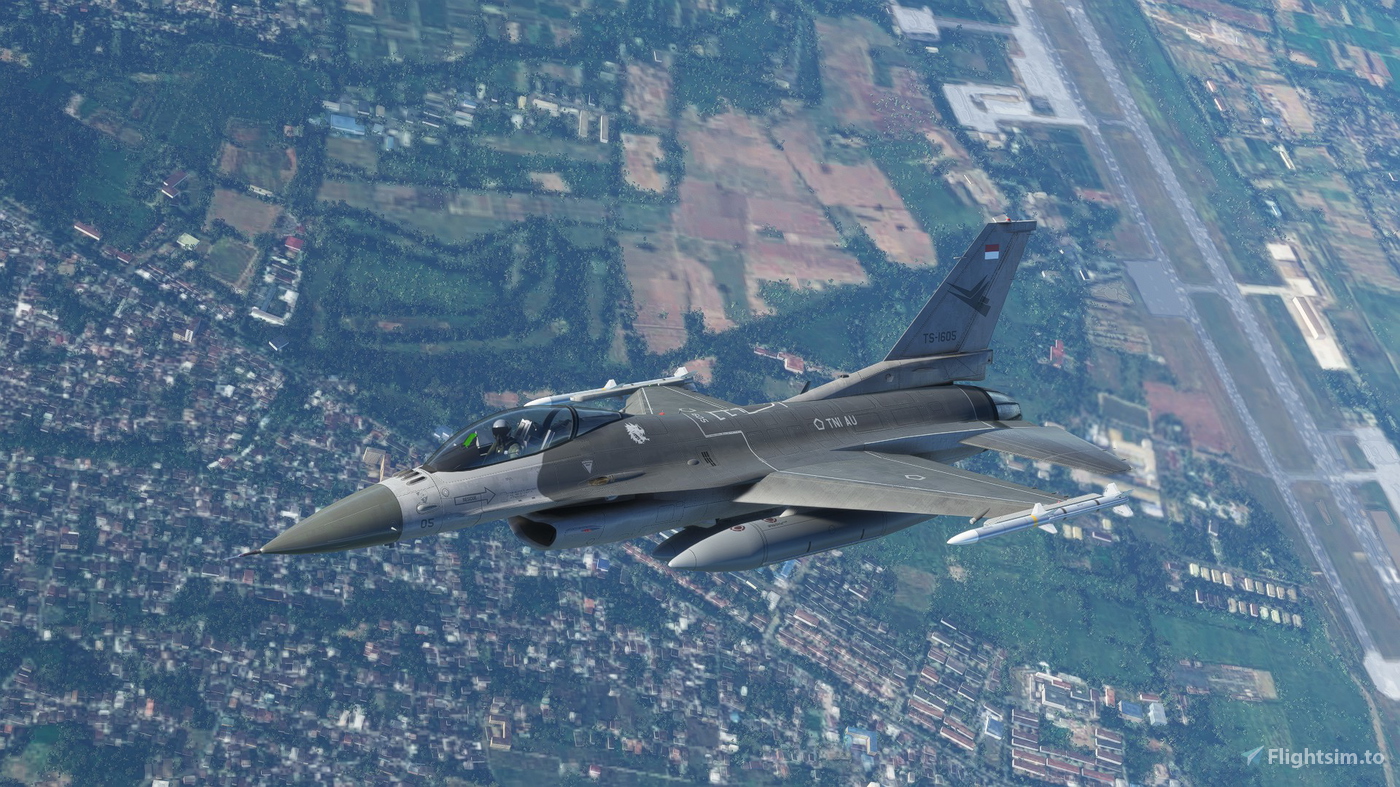 Indonesian Air Force (TNI AU) F-16AM Fighting Falcon TS-1605 for Microsoft Flight Simulator | MSFS