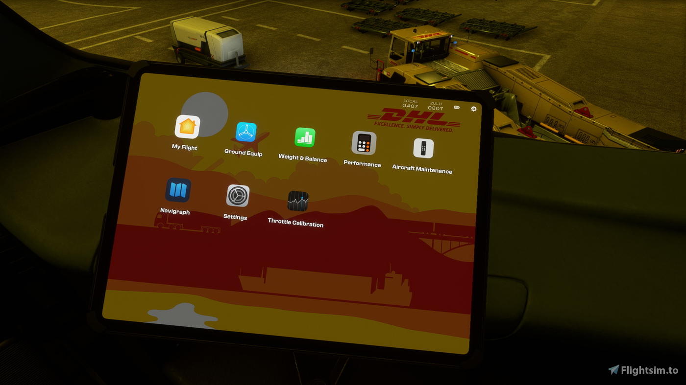 iniBuilds A300-600F DHL EFB (Tablet) for Microsoft Flight Simulator | MSFS