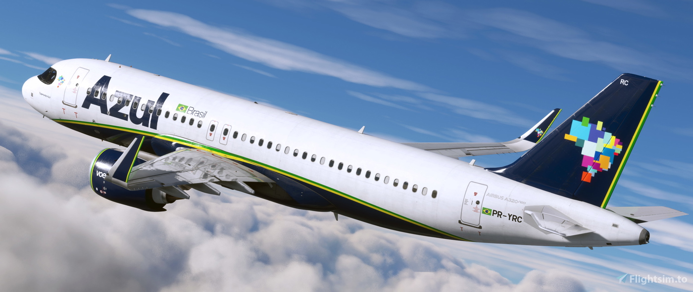 iniBuilds A320neo v2 Azul Linhas Aéreas Brasileiras PR-YRC para Microsoft Flight Simulator | MSFS