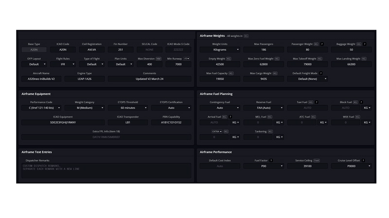 IniBuilds A320neo V2 Simbrief Profile for Microsoft Flight Simulator | MSFS