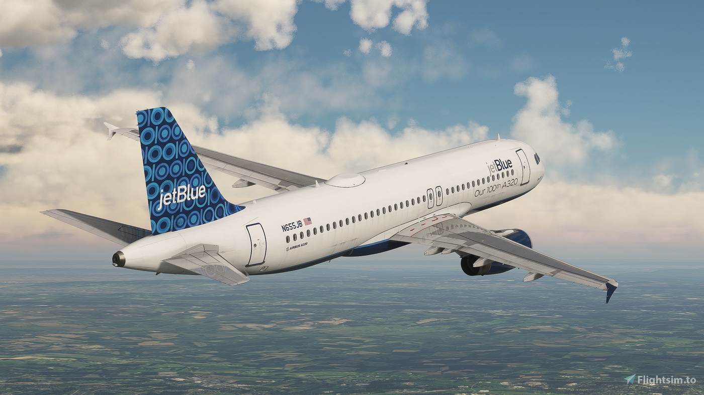 JetBlue ("100th A320" - N655JB) - Fenix A320 (V2) (IAE) for Microsoft Flight Simulator | MSFS