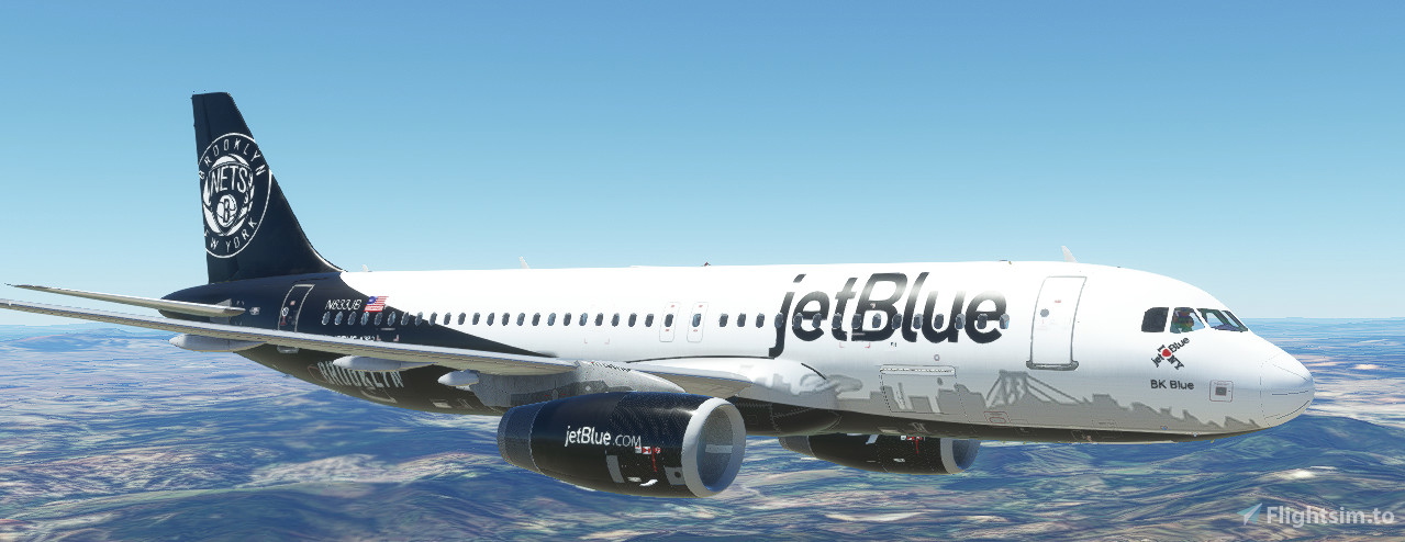 Jetblue Airways Airbus A320 'BK Blue' Brooklyn Nets Livery para ...