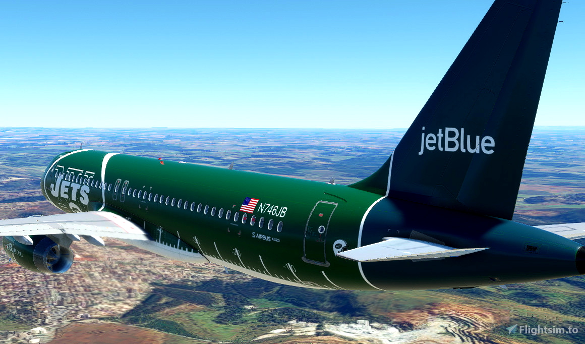 Jetblue Airways Airbus A320 'JetGreen' NY Jets Livery for Microsoft ...