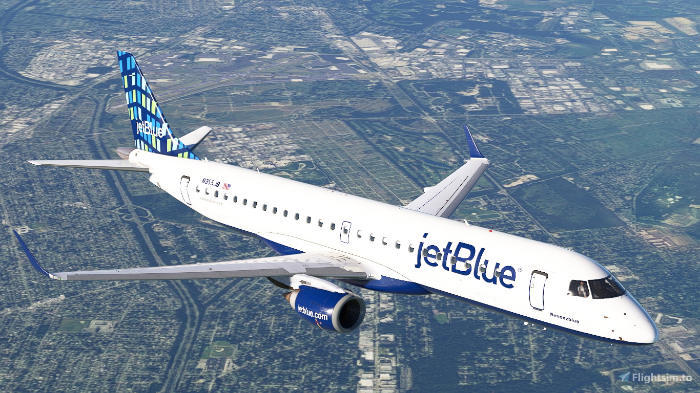 JetBlue Airways N355JB Embraer 190 for Microsoft Flight Simulator | MSFS