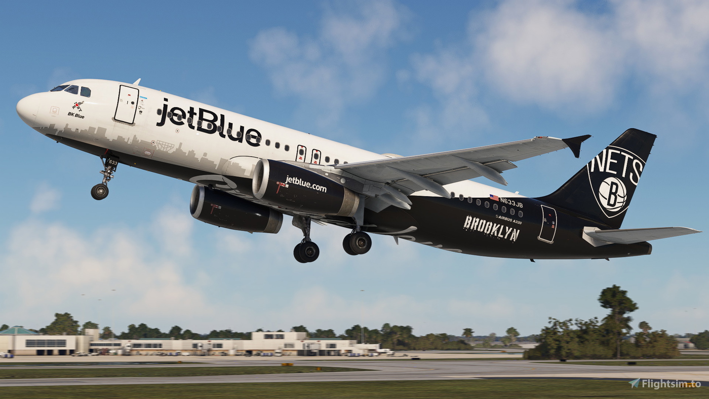 JetBlue 'BK Blue' Brooklyn Nets | N633JB | w/Cabin | Fenix A320 V2 (8K ...