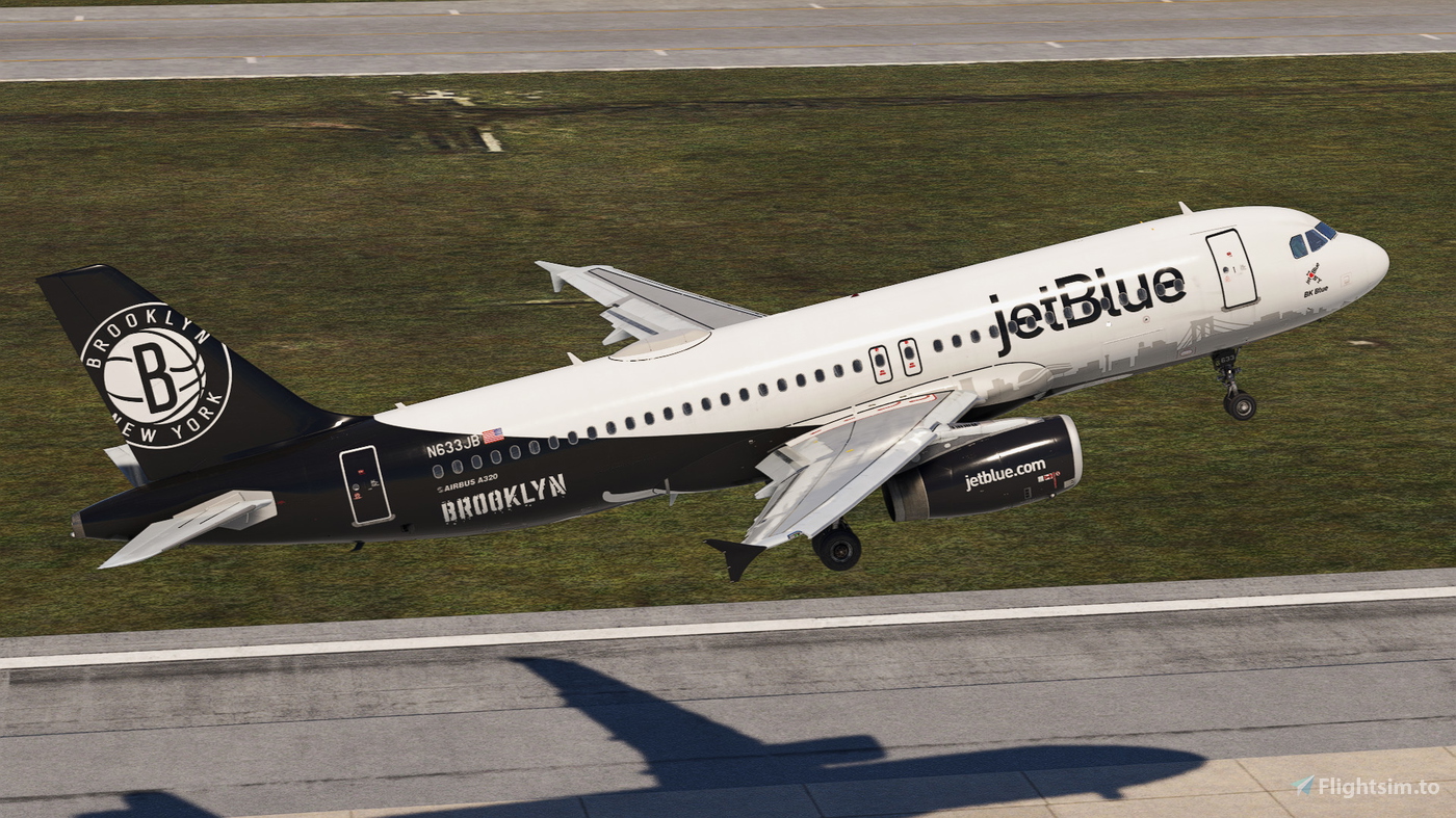 JetBlue 'BK Blue' Brooklyn Nets | N633JB | w/Cabin | Fenix A320 V2 (8K ...
