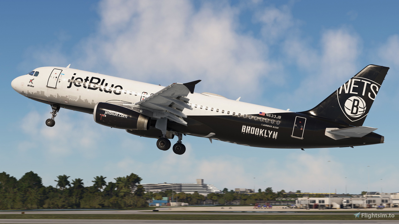 JetBlue 'BK Blue' Brooklyn Nets | N633JB | w/Cabin | Fenix A320 V2 (8K ...