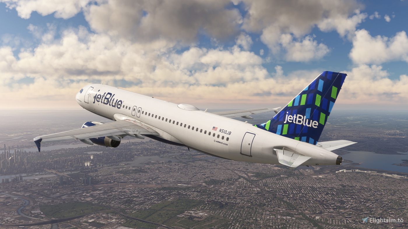 JetBlue (Highrise - N510JB) - Fenix A320 (IAE) (V2) for Microsoft Flight Simulator | MSFS