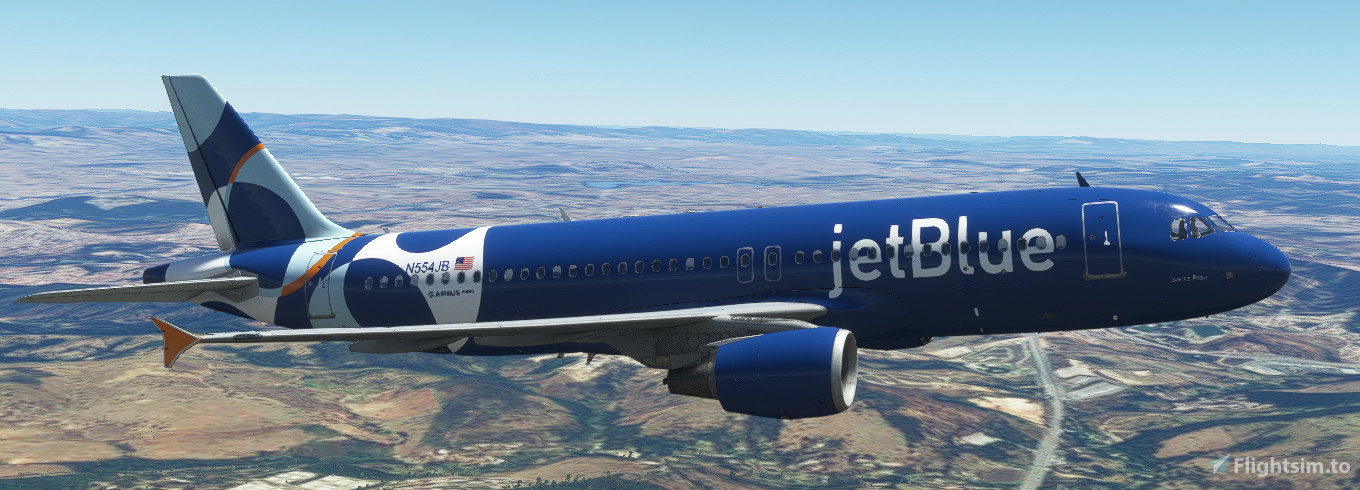 jetblue new livery N554JB for Microsoft Flight Simulator | MSFS