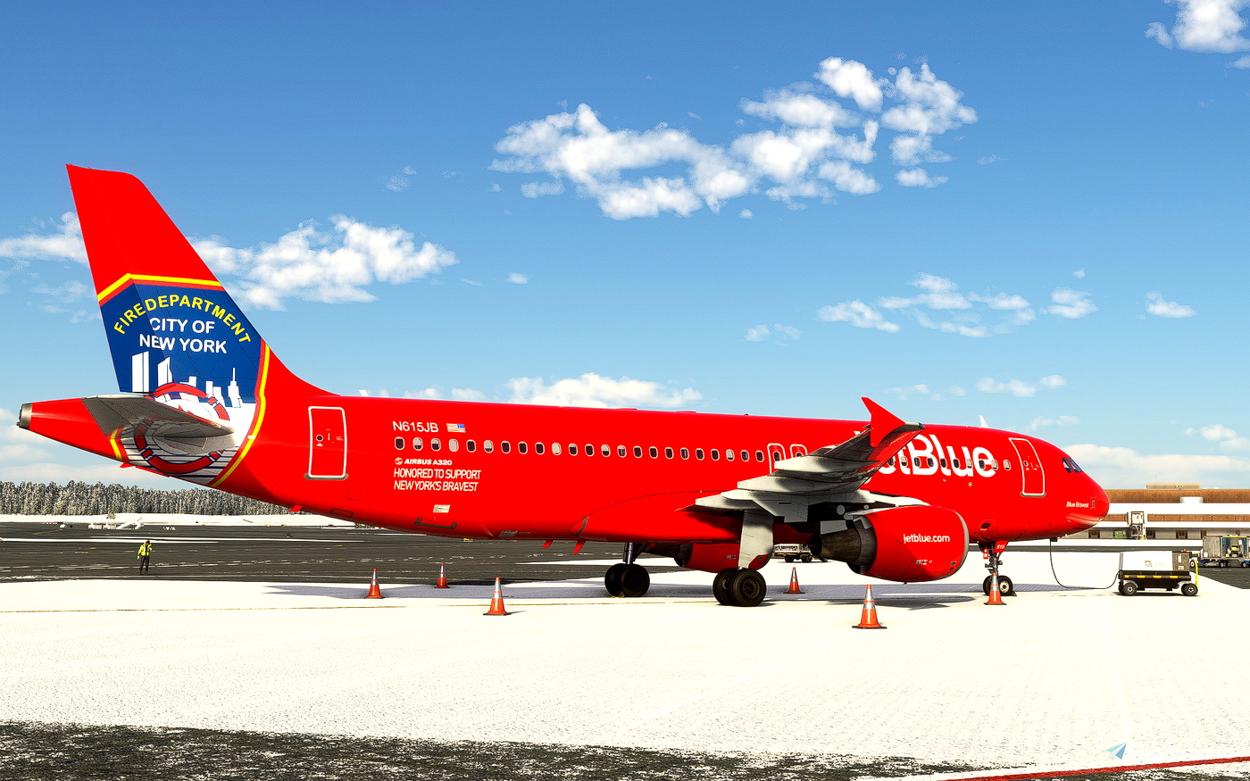 JetBlue "New York City Fire Department" w/cabin Fenixsim Airbus A320 ...