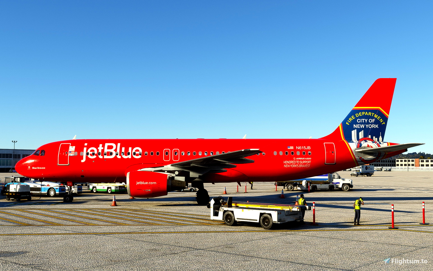 JetBlue "New York City Fire Department" w/cabin Fenixsim Airbus A320 ...
