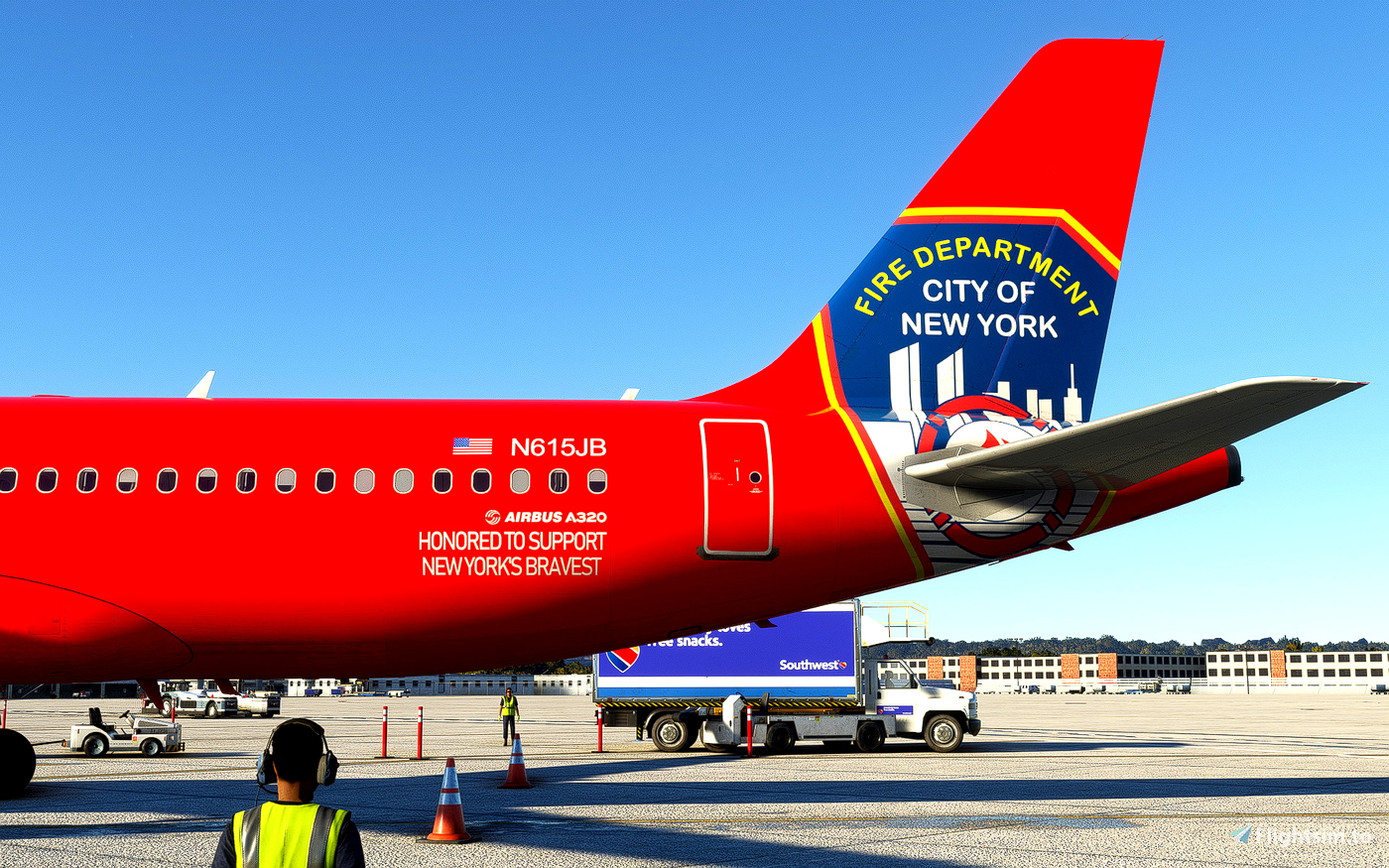 JetBlue "New York City Fire Department" w/cabin Fenixsim Airbus A320 ...