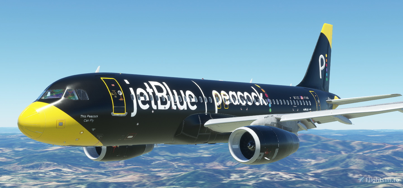 JETBLUE PEACOCK A320CEO 8K para Microsoft Flight Simulator | MSFS