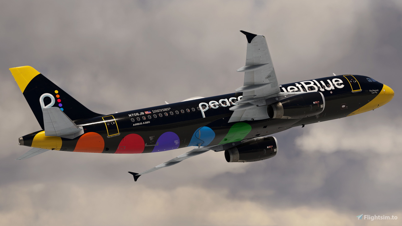 JetBlue 'This Peacock Can Fly' | N706JB | w/Cabin | Fenix A320 V2 (8K ...