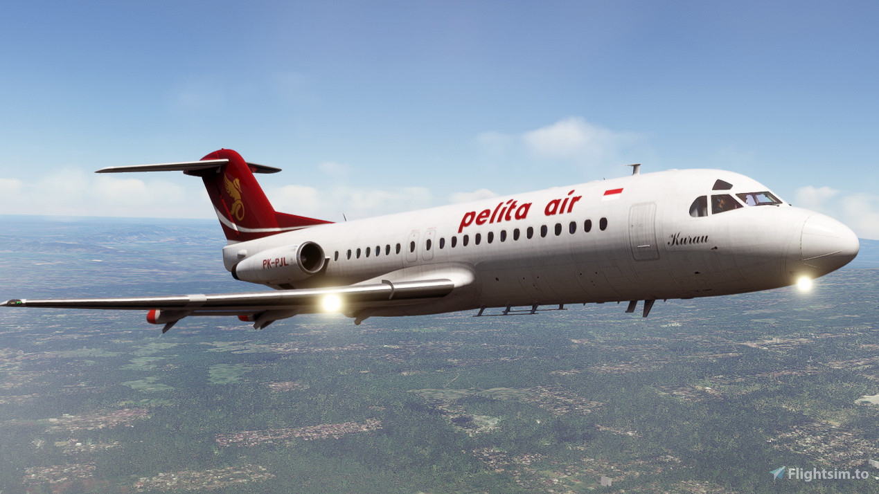 Just Flight Fokker 28-4000 Pelita Air PK-PJL for Microsoft Flight Simulator | MSFS