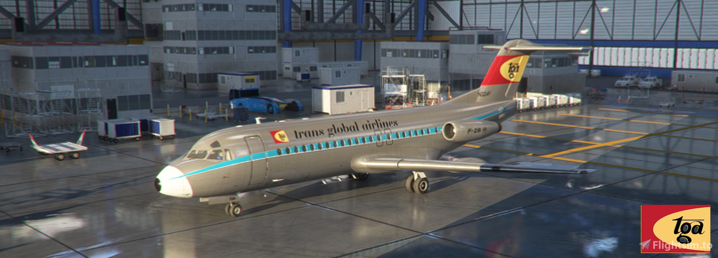 Just Flight Fokker F28-4000 Trans Global Airlines N324F for Microsoft ...