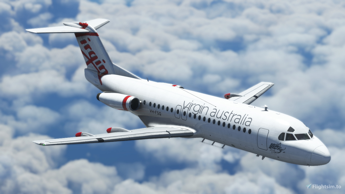 Just Flight Fokker F28. mk.4000 Virgin Australia for Microsoft Flight Simulator | MSFS