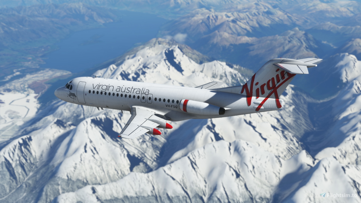 Just Flight Fokker F28. mk.4000 Virgin Australia for Microsoft Flight Simulator | MSFS