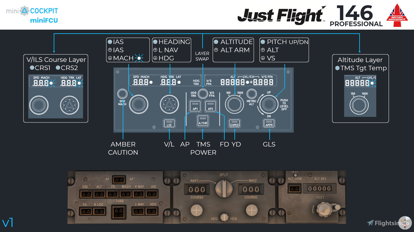BAE 146 Professional | MiniCockpit MiniFCU | MobiFlight Profile for ...
